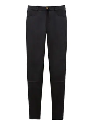 Lafayette 148 New York Stretch Nappa Leather Ankle Pants - Black