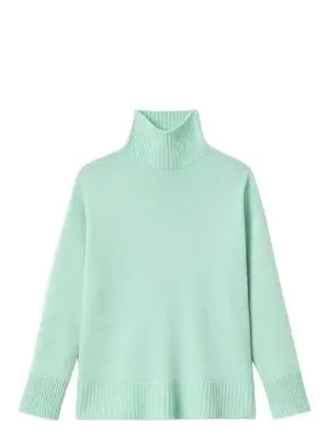 Lafayette 148 New York Cashmere Turtleneck Sweater - Aurora Green