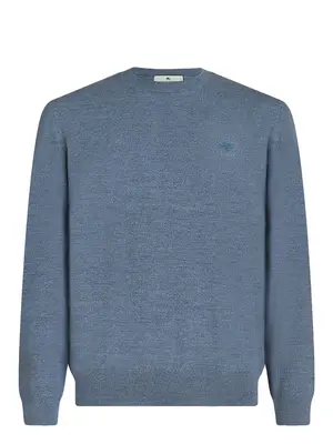 Etro Pegaso-embroidered Sweater - Blue