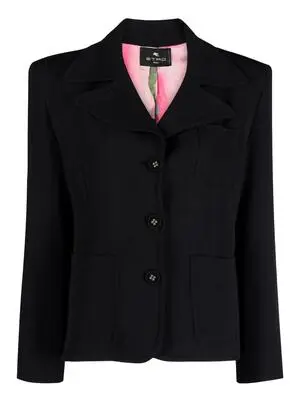 Etro Single-breasted Patch-pocket Blazer - Black