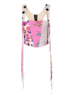 Natasha Zinko Patchwork Corset Top - Pink