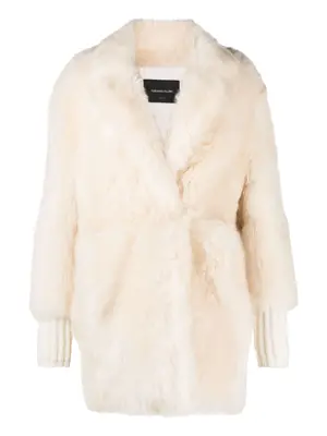 Fabiana Filippi Single-breasted Faux-fur Coat - Neutrals
