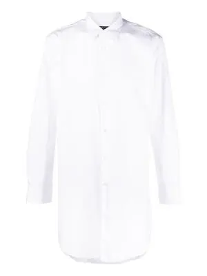 Comme Des Garçons Pointed-collar Long-length Cotton Shirt - White