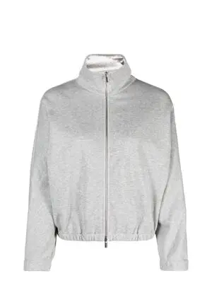 Peserico Mélange-effect Zip-up Fleece Sweatshirt - Grey