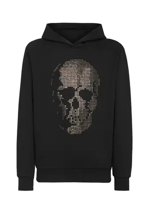 Philipp Plein Logo-embroidered Cotton Hoodie - Black