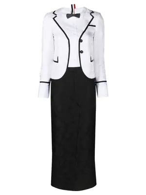 Thom Browne Trompe L'oeil Tuxedo Dress - White