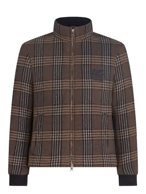 Etro Check-pattern Padded Jacket - Brown