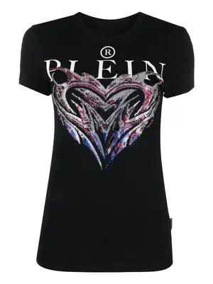 Philipp Plein Crystal-embellished Logo T-shirt - Black