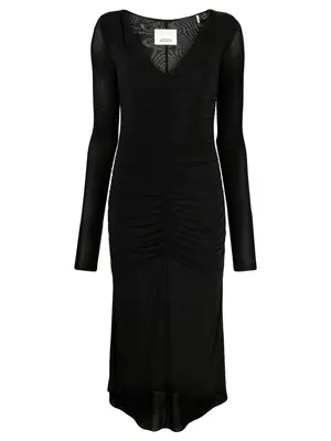 Isabel Marant Laly Ruched Jersey Dress - Black