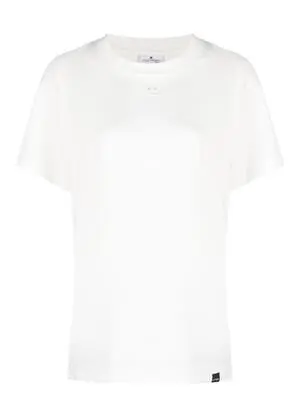 COURREGES Logo-patch Cotton T-shirt - White