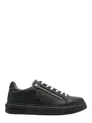 BALDININI Logo-embossed Low-top Leather Sneakers - Black