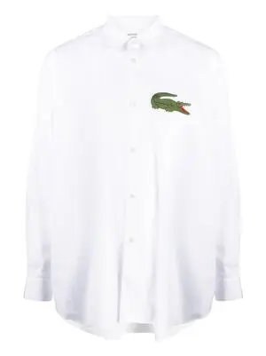 Comme Des Garçons X Lacoste Logo-patch Cotton Shirt - White