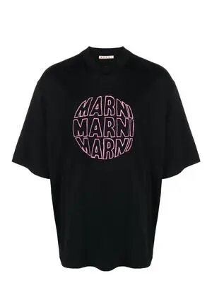 Marni Logo-print Cotton T-shirt - Black