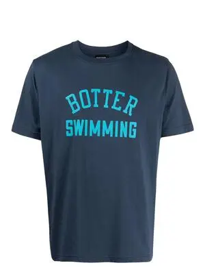 BOTTER Flocked-logo Organic Cotton T-shirt - Blue