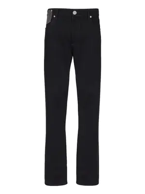 Balmain Crystal-embellished Straight-leg Jeans - Black