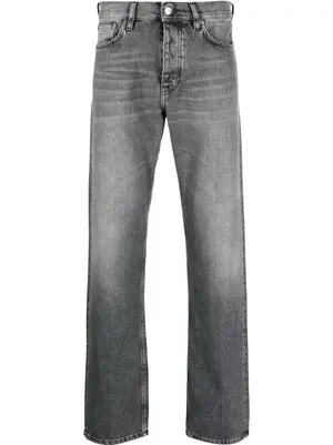 SUNFLOWER Stonewashed Cotton Straight Leg Jeans - Grey