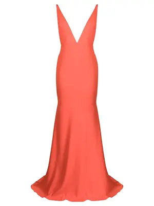 ALEX PERRY Alex Perry Plunge-Neck Fishtail Gown