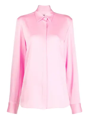 Alex Perry Satin Button-down Shirt - Pink
