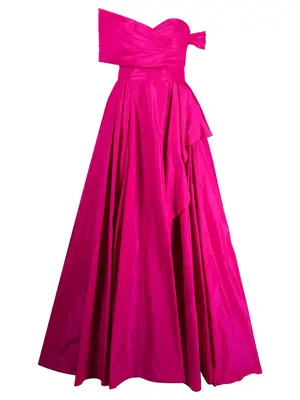 Zuhair Murad Asymmetric Off-shoulder Gown - Purple