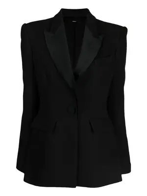 Alex Perry Peak-lapel Padded-shoulder Blazer - Black
