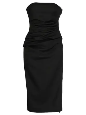 Maticevski Ruched Strapless Dress - Black