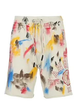 Palm Angels Painted College Sweatshorts - White