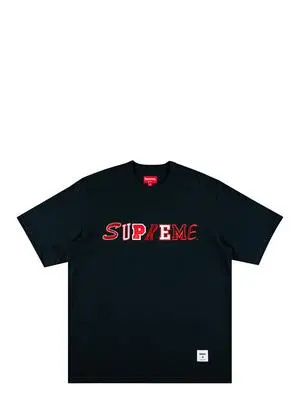 Supreme Collage Logo Short-sleeve Top 'navy' Blue