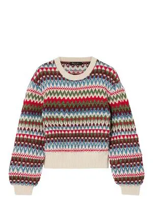 Loro Piana Trujillo Fair Isle Silk, Cashmere And Cotton-blend Sweater - Multi
