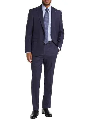 JACK VICTOR Esprit Slub Wool Suit - Navy