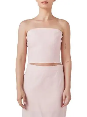 Endless Rose Strapless Linen Top - Dusty Pink