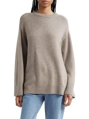 Loulou De Saison LOULOU DE SAISON Safi Step Hem Wool & Cashmere Sweater Ash Grey
