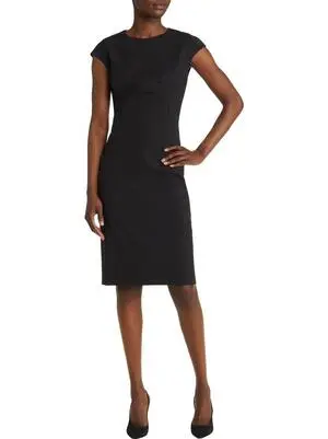 BOSS Dironah Virgin Wool Sheath Dress - Black