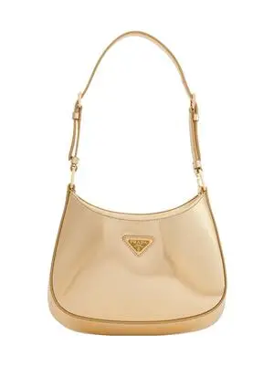 Prada Cleo Small Leather Shoulder Bag - Gold