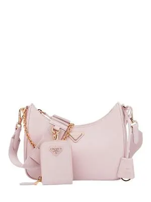 Prada Re-edition 2005 Small Leather Shoulder Bag - Pink