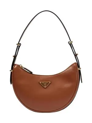 Prada Arqué Leather Shoulder Bag - Brown