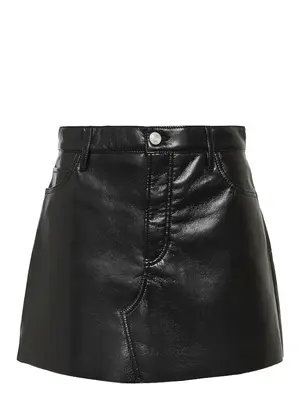 FRAME Le High 'n' Tight Leather Miniskirt - Black