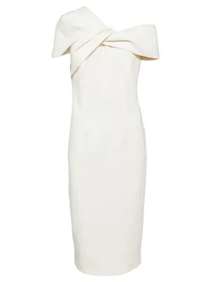 Safiyaa Salmone Crêpe Midi Dress - White