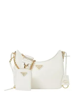 Prada Re-edition 2005 Small Leather Shoulder Bag - White