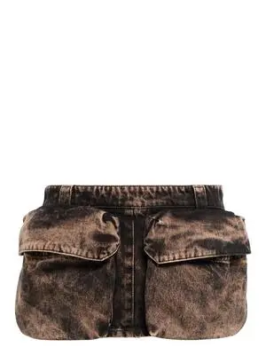 Miu Miu Mini Denim Skirt - Black