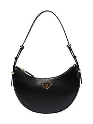 Prada Arqué Leather Shoulder Bag - Black