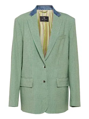 Etro Houndstooth Blazer - Green