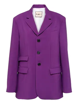 Plan C Single-breasted Cady Blazer - Purple