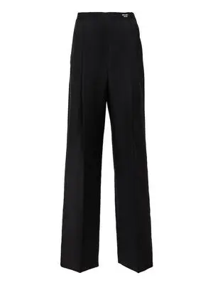 Prada Mohair And Wool Wide-leg Pants - Black