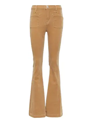 FRAME Le Bardot Mid-rise Flared Pants - Beige