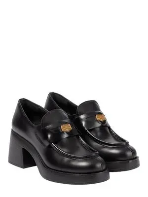 Miu Miu Leather Penny Loafers - Black