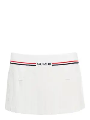 Miu Miu Pleated Miniskirt - White