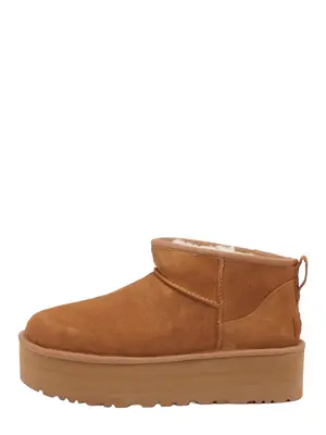 UGG Classic Ultra Mini Platform Ankle Boots - Chestnut