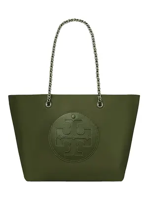Tory Burch Ella Chain Tote Olive Green/silver