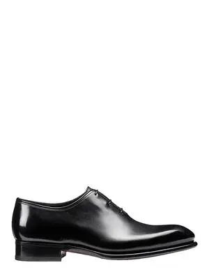Santoni Carter Wholecut Lace Up Dress Shoes - Black