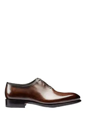 Santoni Carter Wholecut Lace Up Dress Shoes - Dark Brown